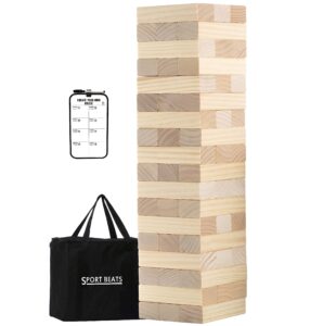 sport beats giant tower game outdoor games 54 blocks stacking game - includes carry bag and scoreboard