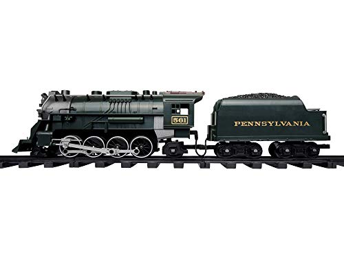 Lionel Battery-Operated Pennsylvania Flyer Freight Toy Train Set with Locomotive, Train Cars, Track & Remote with Authentic Train Sounds, & Lights for Kids 4+