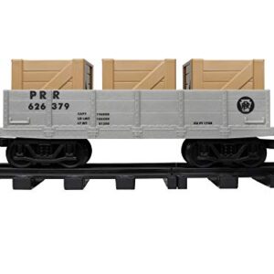 Lionel Battery-Operated Pennsylvania Flyer Freight Toy Train Set with Locomotive, Train Cars, Track & Remote with Authentic Train Sounds, & Lights for Kids 4+