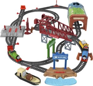 thomas & friends toy train set talking thomas and percy motorized engines with track for preschool kids ages 3+ years (amazon exclusive)