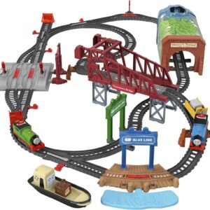 Thomas & Friends Toy Train Set Talking Thomas and Percy Motorized Engines with Track for Preschool Kids Ages 3+ Years (Amazon Exclusive)