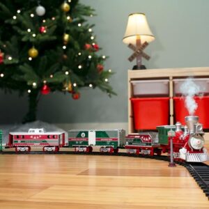 Lionel Trains Set North Pole Express Holiday Train 29 Piece Set with Water Vapor Smoke Effect, Working Headlight, Horn and Bell Sounds