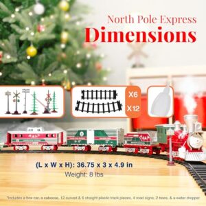 Lionel Trains Set North Pole Express Holiday Train 29 Piece Set with Water Vapor Smoke Effect, Working Headlight, Horn and Bell Sounds