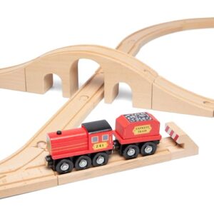 melissa & doug classic wooden figure eight train set (22 pcs)