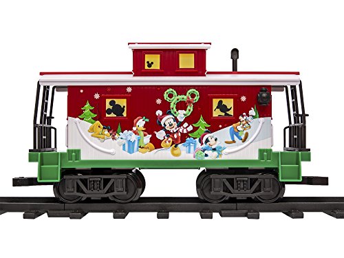 Lionel Battery-Operated Disney Mickey Mouse Express Toy Train Set with Locomotive, Train Cars, Track & Remote with Authentic Train Sounds, & Lights for Kids 4+