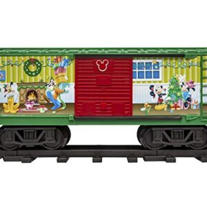 Lionel Battery-Operated Disney Mickey Mouse Express Toy Train Set with Locomotive, Train Cars, Track & Remote with Authentic Train Sounds, & Lights for Kids 4+