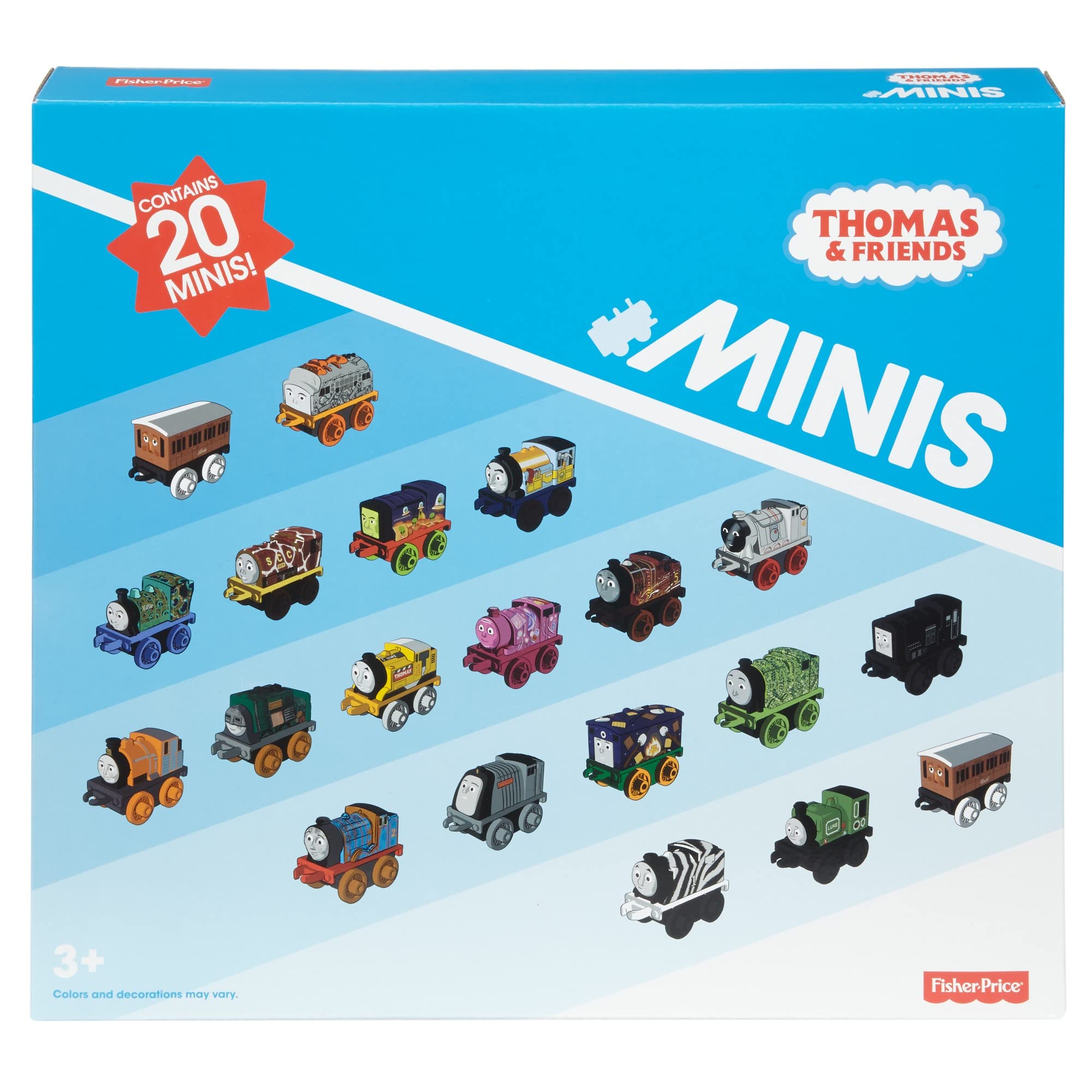 Thomas & Friends MINIS Toy Train 20 Pack for Kids Miniature Engines & Railway Vehicles for Preschool Pretend Play (Amazon Exclusive)