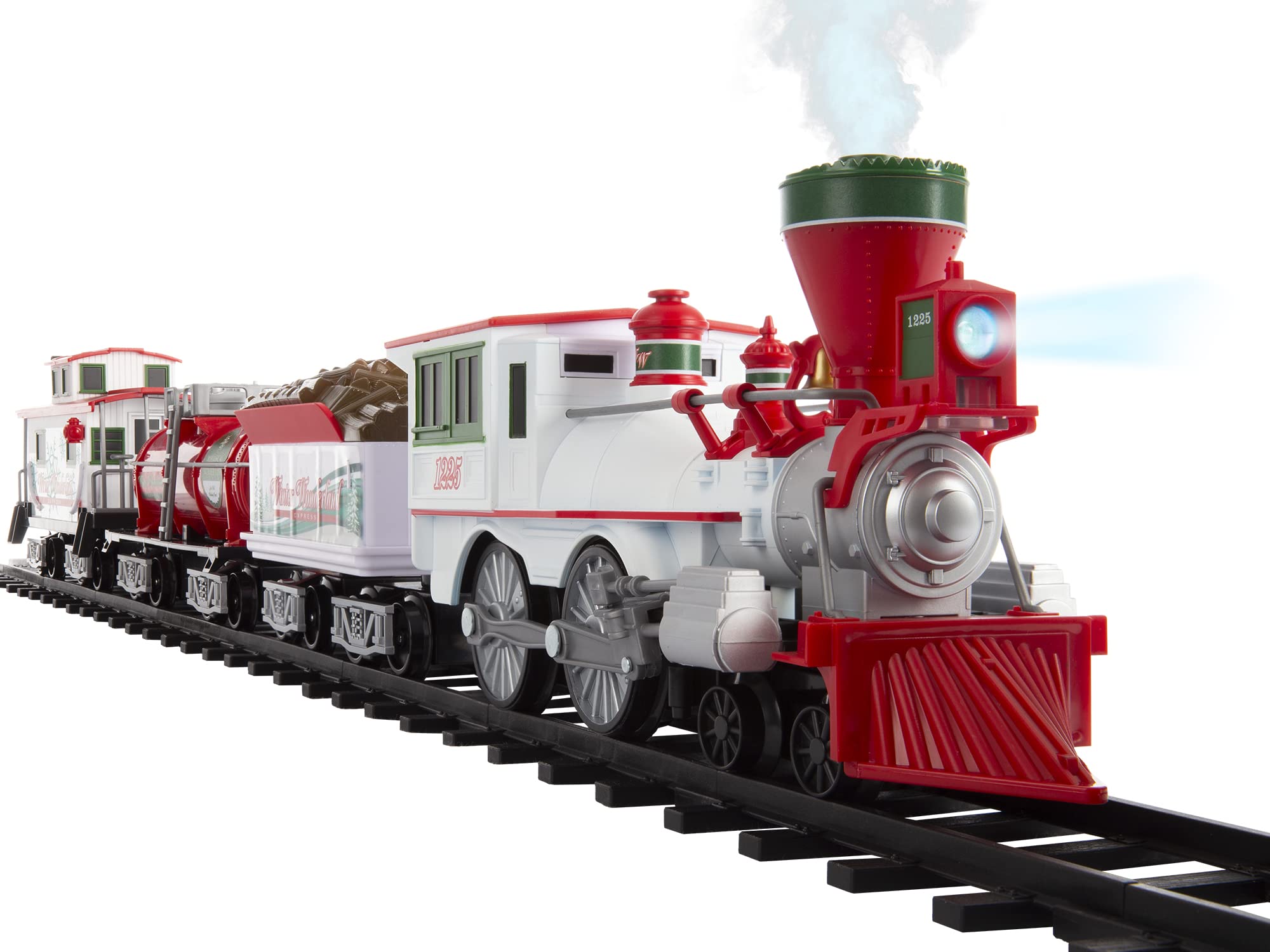 Lionel Battery-Operated Winter Wonderland Express Toy Train Set with Locomotive, Train Cars, Track & Remote with Authentic Train Sounds, Steam & Lights for Kids 4+