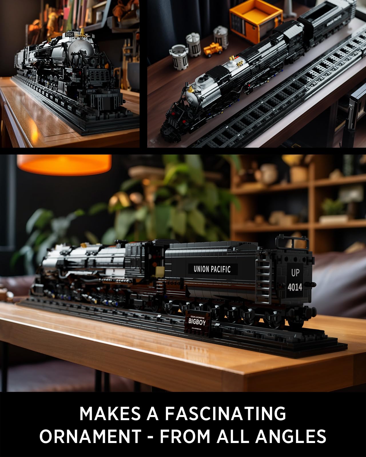 Nifeliz Big Boy Locomotive, Articulated Steam Locomotive Building Block Set, Legendary Steam Train Display Kit for Gift Giving (1,818 Pieces)