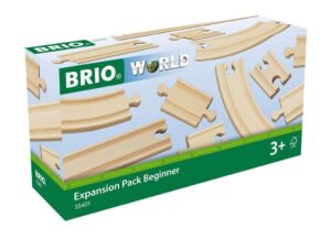 brio world 33401 beginner's expansion pack | 11-piece kids wooden train track set | enhances motor skills | compatible with all train sets | certified sustainable wood | perfect for ages 3+