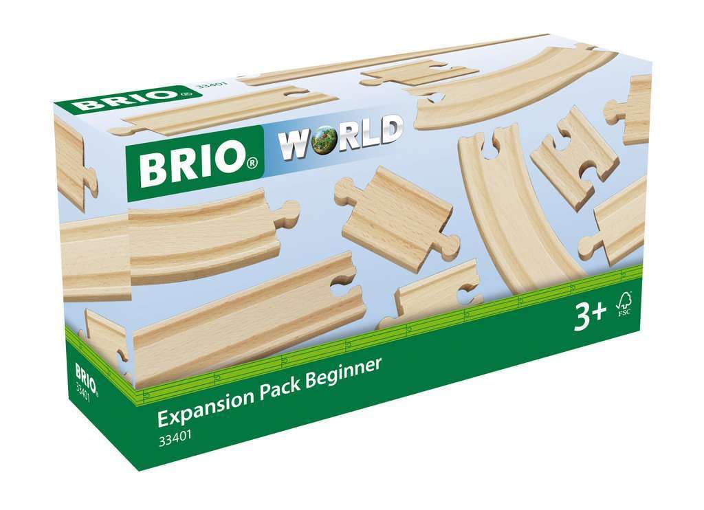 BRIO World 33401 Beginner's Expansion Pack | 11-Piece Kids Wooden Train Track Set | Enhances Motor Skills | Compatible with All Train Sets | Certified Sustainable Wood | Perfect for Ages 3+