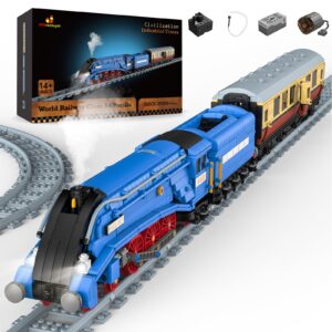 jmbricklayer steam train building blocks sets for adult, remote control train model with tracks, class a4 pacifics mallard large train set display, ideal gifts for train lovers(2139 pieces)