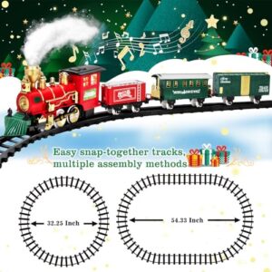 Gloween Train Set - Electric Train Toy for Boys & Girls, Railway Kit with Smoke, Sound, Light, Cargo Cars & Tracks, for 3, 4, 5, 6, 7, 8+ Year Old Kids - S1