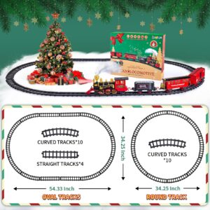 Letapapa Train Set, Christmas Train Sets for Under The Tree, Electric Train Toy for Boys & Girls, Toy Train w/Steam Locomotive, Tracks, Lights & Sound, for 3 4 5 6 7 8+ Year Old Kids