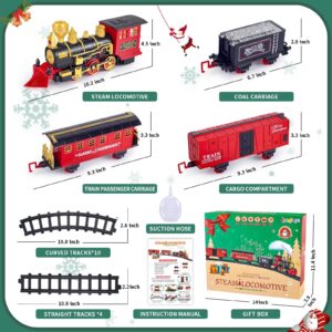 Letapapa Train Set, Christmas Train Sets for Under The Tree, Electric Train Toy for Boys & Girls, Toy Train w/Steam Locomotive, Tracks, Lights & Sound, for 3 4 5 6 7 8+ Year Old Kids