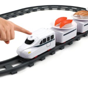 xybhrc sushi train rotating table food train battery powered electric train toy japanese sashimi plates under christmas tree train track for child days of week diy sushi making supplies