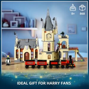 QLT Harry Castle Clock Tower Building Toy Set with Lighting, Compatible with Train Building Set, Gift Ideas for Potter Fans Boys Kids Aged 8-14, Magic Castle Architecture Model for Adult (868 PCS)