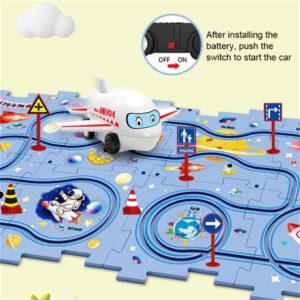 Puzzle Racer Kids Car Track Set - 2024 Best Blooming Babies Puzzle Racer, Children's Educational Puzzle Track Car Play Set,Puzzle Track for Kids (5 Pcs, 4Sets)