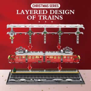 ZYLEGEN Christmas Train building Kit with Train Track,Christmas Train Set with Snowman,Stocking Stuffer for Kids,Xmas Gifts for Boys Girls,Collectible Steam Locomotive Display Toys Set(2,833+Pcs)