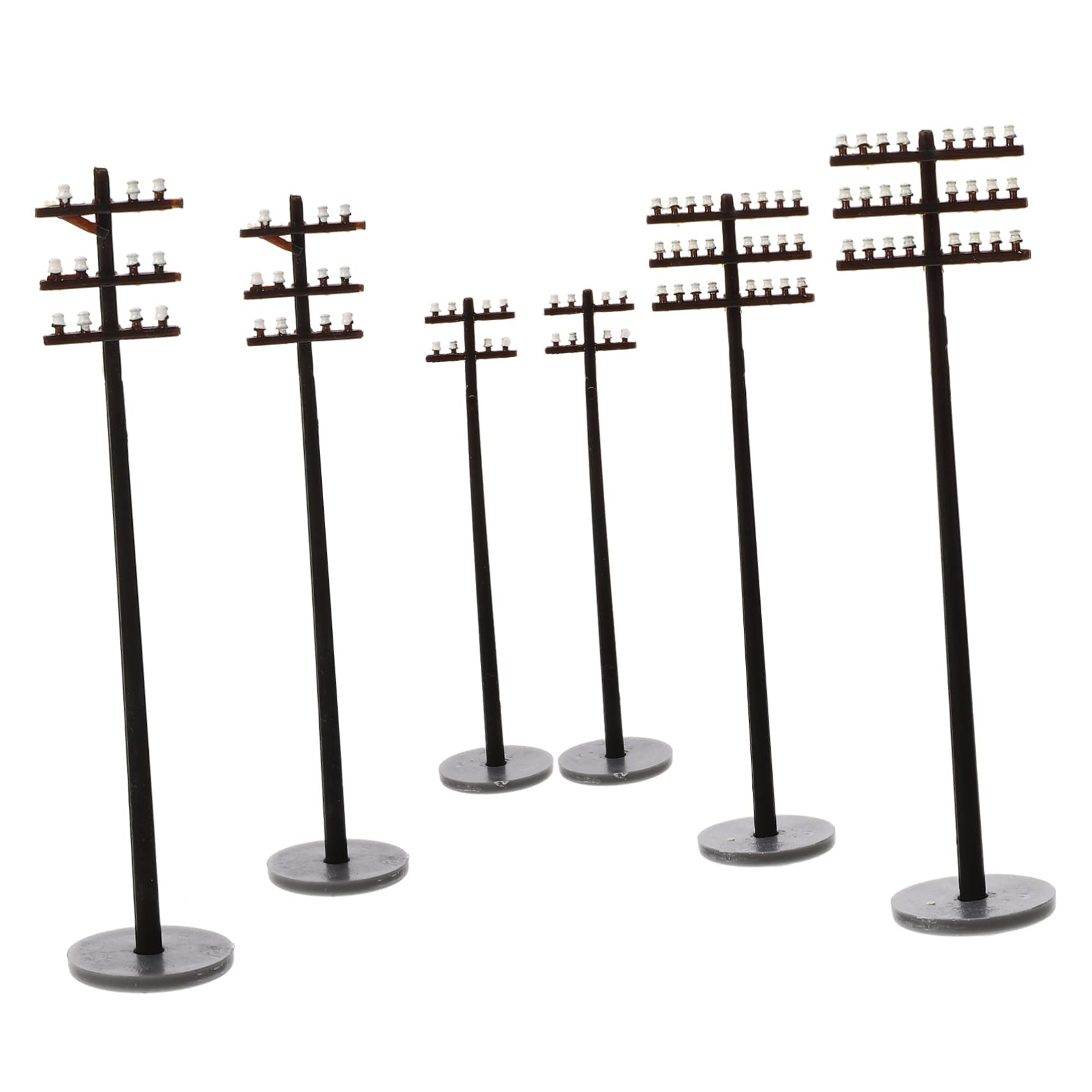 COHEALI 6pcs Micro Landscape Garden Road Light Model Trains Simulation Telephone Pole Telephone Poles Toy Mini Garden Supply Toys Telegraph Pole Model Child Miniature Diorama Abs