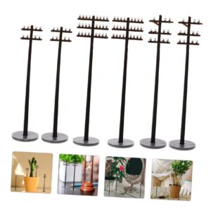 COHEALI 6pcs Micro Landscape Garden Road Light Model Trains Simulation Telephone Pole Telephone Poles Toy Mini Garden Supply Toys Telegraph Pole Model Child Miniature Diorama Abs