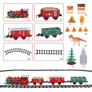 Electric Train Set for Boys and Girls - Christmas Train Set with Real Smoke, Sounds & Lights - Classic Toy Train with Steam Locomotive Engine - Includes 3 Train Cars and 10 Tracks