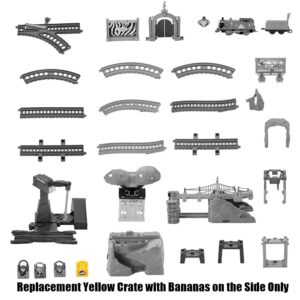 Replacement Part for Thomas and Friends Train Playset - GLK81 ~ Animal Park Monkey Adventure Train Set ~ Replacement Yellow Crate with Bananas on The Side