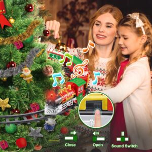 Neragron Christmas Tree Train Set, Electric Train Toys with Light &Sounds, Christmas Toy Train Gifts for Kids (On The Christmas Tree)