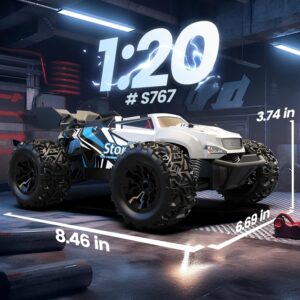 DEERC RC Car, Remote Control Monster Truck W/ 2 Batteries for 40 Min Play, All-Terrain 2.4GHz Rock Crawler Toy Gift for Boys Girls Kids Beginners