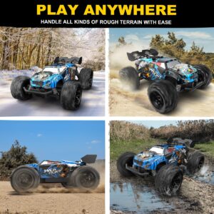 TOEAM RC Cars 1:20 Scale Remote Control Car, 2.4GHZ Fast Racing Monster Car, All Terrains RC Truck with Two Rechargeable Batteries for Boys Kids Adults Christmas Birthday Gift