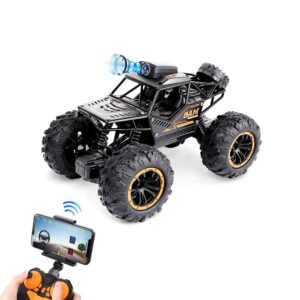 rovpro rc car, 1:18 remote control car with camera, high speed alloy off road truck fast racing vehicle electric hobby toy car gift for boys kids teens adults