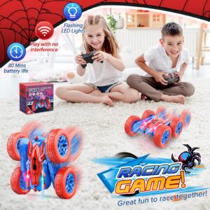 JovialToyz RC Cars Toys for Boys Ages 5-7 Remote Control Stunt Car Outdoor Toy for 3 4 5 6 7 8 9 10 Year Old Boy Girl Birthday Gifts 360° Flip 4WD Rechargeable Car for Boys Kids Age 6-12