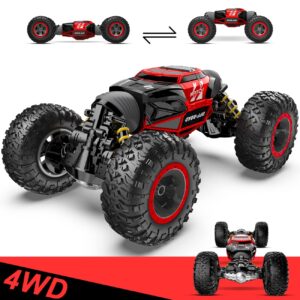 bezgar 1:14 scale 4wd rc crawler truck - 15 km/h all terrain electric toy car with rechargeable battery for kids, teens and adults