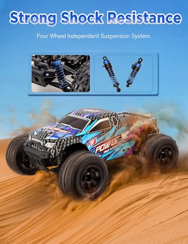 1:18 Scale All Terrain RC Cars, 4WD 40KM/H High Speed Remote Control Car w/2 Batteries for 40 Min Play, 2.4Ghz Off Road Monster Truck, 2.4GHz Electric Vehicle Toys Gifts RC Cars for Adults and Kids