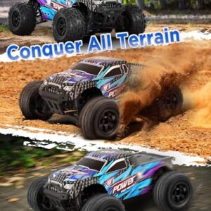 1:18 Scale All Terrain RC Cars, 4WD 40KM/H High Speed Remote Control Car w/2 Batteries for 40 Min Play, 2.4Ghz Off Road Monster Truck, 2.4GHz Electric Vehicle Toys Gifts RC Cars for Adults and Kids