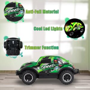 Desdoni Remote Control Car, Light Up RC Car Toys, 2.4GHz 1:24 Scale 15KM/H Off-Road with Cool LED Lights Racing Rechargeable Toy Car for Christmas Birthday Kids Boys Girls for 6-7 8-12 Year Old