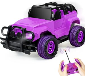 remote control car for kids, 1:20 scale rc trucks for boys age 4-7, purple & pink & blue truck cars toys for ages 5-7 8-13 boys girls birthday gift, more ideas to play with lights,stickers,role