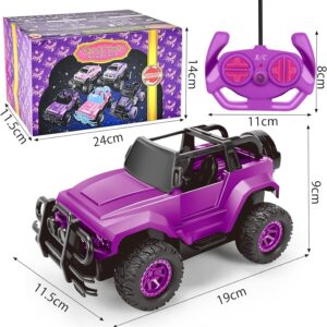 Remote Control Car for Kids, 1:20 Scale Rc Trucks for Boys Age 4-7, Purple & Pink & Blue Truck Cars Toys for Ages 5-7 8-13 Boys Girls Birthday Gift, More Ideas to Play with Lights,Stickers,Role