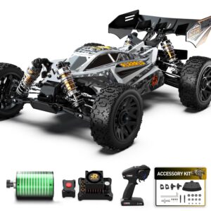 croboll 1:14 brushless fast rc cars for adults with independent esc,top speed 90+kph 4x4 hobby off-road rc truck,oil filled shocks remote control monster truck for boys(gold)