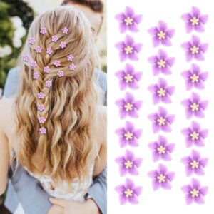 paderison 20pcs flower clips purple hair accessories for girls rapunzel hair flowers floral hair pins small flower hair clips braided hair clips toddler girl hair clips flower girl wedding