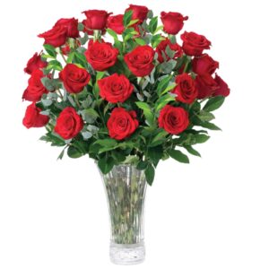 Fresh Flowers Delivery - Next-Day Delivery - 24 Roses Flowers - Fresh Bouquet for Delivery - Fresh Cut Long Stem Roses Bouquet of Flowers Birthday Gifts for Women - Aquarossa Farms