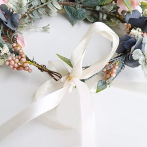 Vivivalue Wedding Floral Crown Women Flower Headband Hair Wreath Floral Headpiece Halo Boho Party Prom Photos