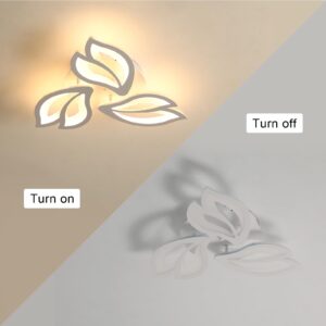 Goeco LED Ceiling Light, Acrylic Modern Ceiling Light, 3 Heads White Flower Flush Mount Ceiling Light Fixture 3000K Warm Light for Bedroom, Kitchen, Living Room, Dining Room