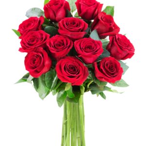 KaBloom PRIME NEXT DAY DELIVERY - Summer Collection - Bouquet of 12 Fresh Red Roses .Gift for Birthday, Anniversary, Get Well, Thank You, Valentine, Mother’s Day Fresh Flowers