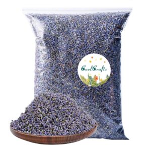 coolcrafts dried lavender flowers, dry lavender buds bulk wholesale fragrant lavender for wedding toss, crafts, sachets - 1/2 pound