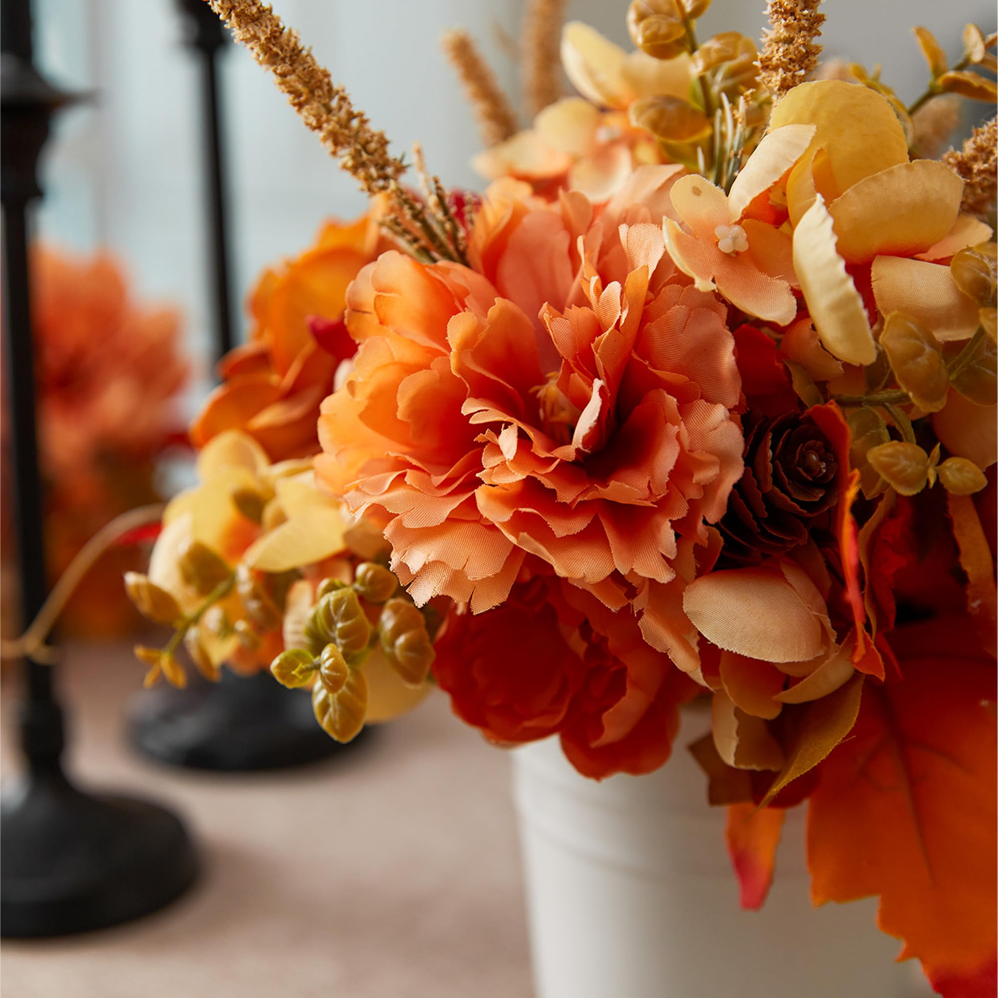 Thanksgiving Decorations - 2Pcs Artificial Fall Flowers, Fall Decor Flower Bouquet for Wedding Bouquets Autumn Decor Centerpieces Arrangements Faux Flowers Party Bridal Baby Shower Home Decorations