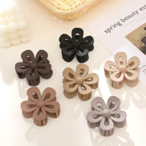 Flower Claw Clips For Women Girls, Cute Medium Hair Claw Clips, Daisy Hair Clips For Thick Thin Hair, 2.75 Inch Flower Matte Large Claw Clips, Non Slip Neutral Jaw Clips Hair Accessories, 6 Pack