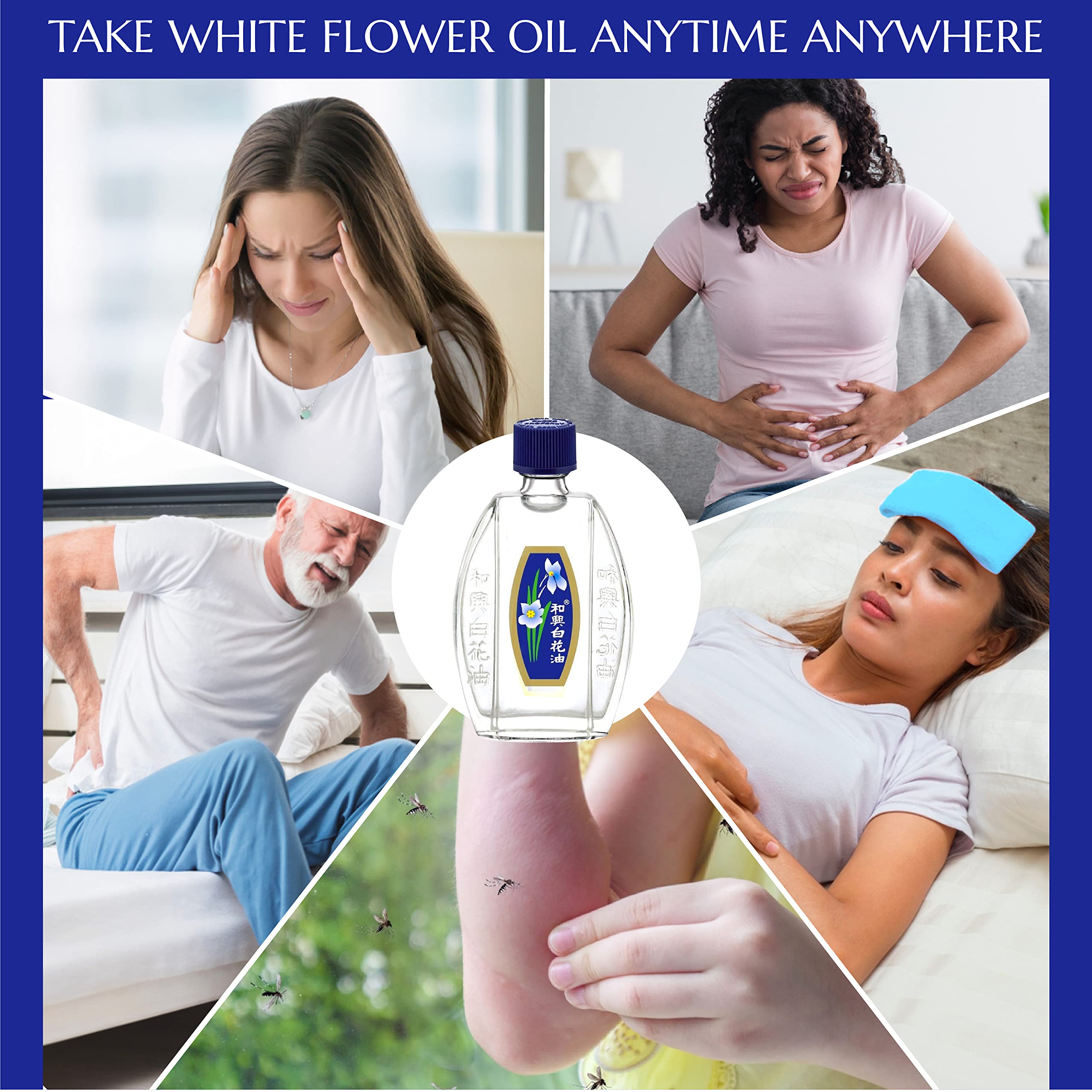 White Flower External Analgesic Balm Oil Pain Relief Oil 20ml/ 0.676fl Oz, Authentic US Import (2 Packs)