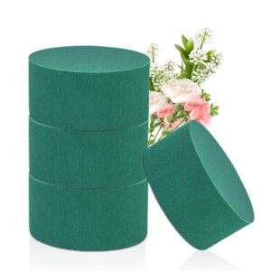 4pcs floral foam round 3.2" green wet dry flower foam blocks florist plant foam for artificial and fresh flower arrangement