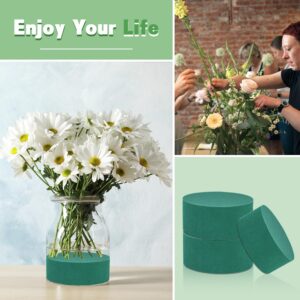 4Pcs Floral Foam Round 3.2" Green Wet Dry Flower Foam Blocks Florist Plant Foam for Artificial and Fresh Flower Arrangement